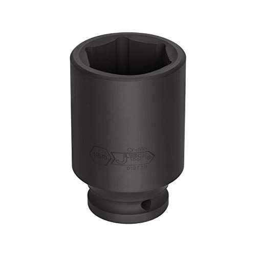 Jetech 3/4 Inch Drive 1-5/8 Inch Deep Impact Socket, Made with Heat-Treated Chrome Molybdenum Alloy Steel, 6-Point Design, SAE