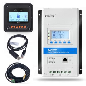 epever latest mppt 40a solar charge controller, 12v/24v triron 4210n intelligent modular-designed regulator with software moblie app -updated version of tracer a/an series&rs485&mt50&rts