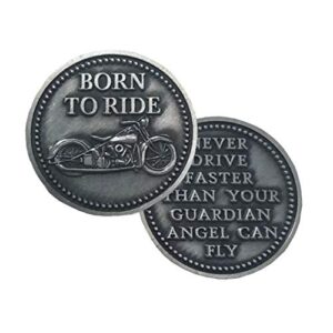 motorcycle coin born to ride pewter