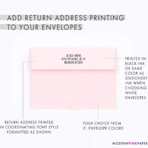 Personalized Girls Stationary with Envelopes FLAT NOTE CARDS, Heart Stationary with Envelopes, Personalized Girls Note Cards with Heart Note Cards with Envelopes, Your Choice of Colors and Quantity