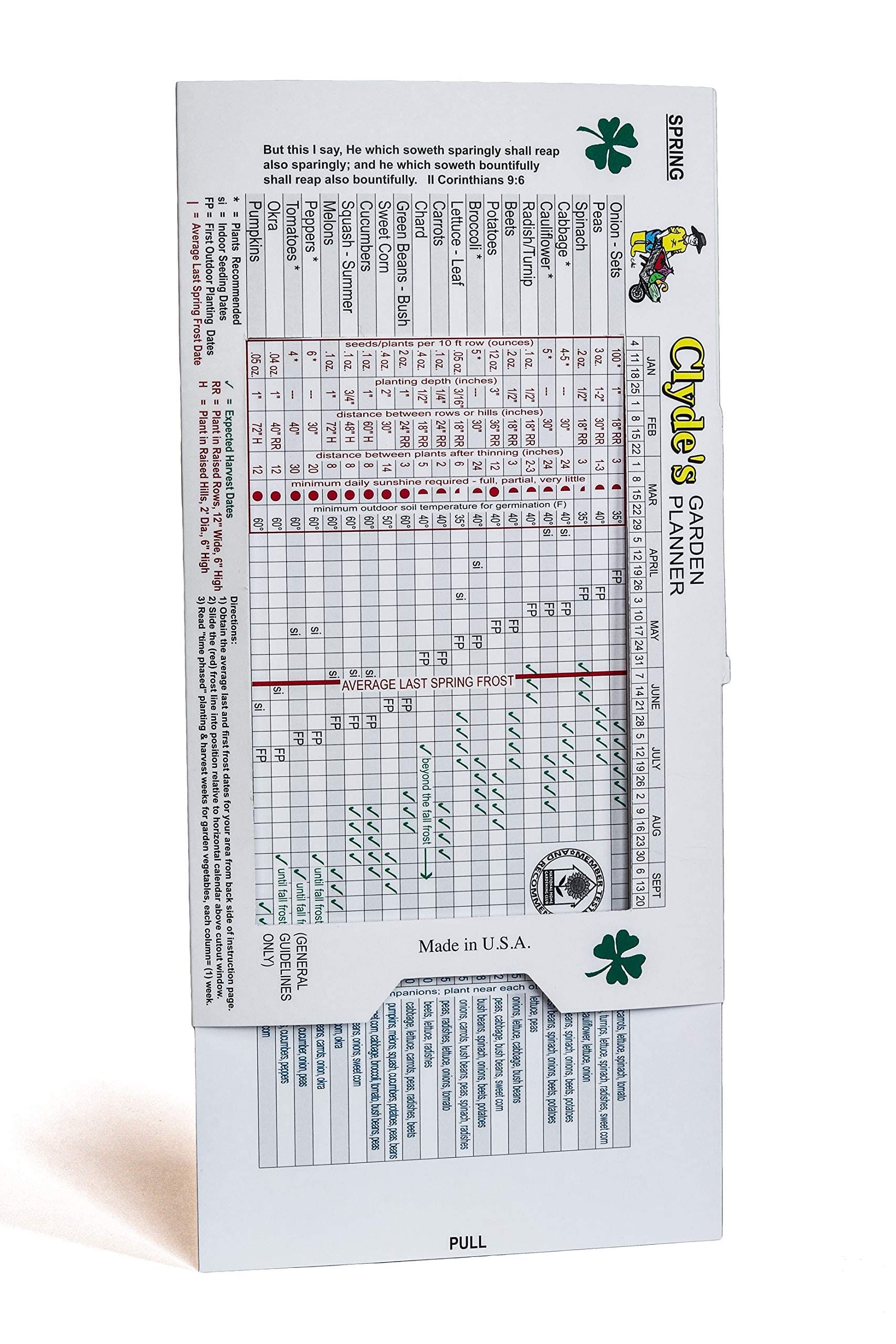 Clyde's Garden Planner - Clyde's Vegetable Planting Slide Chart