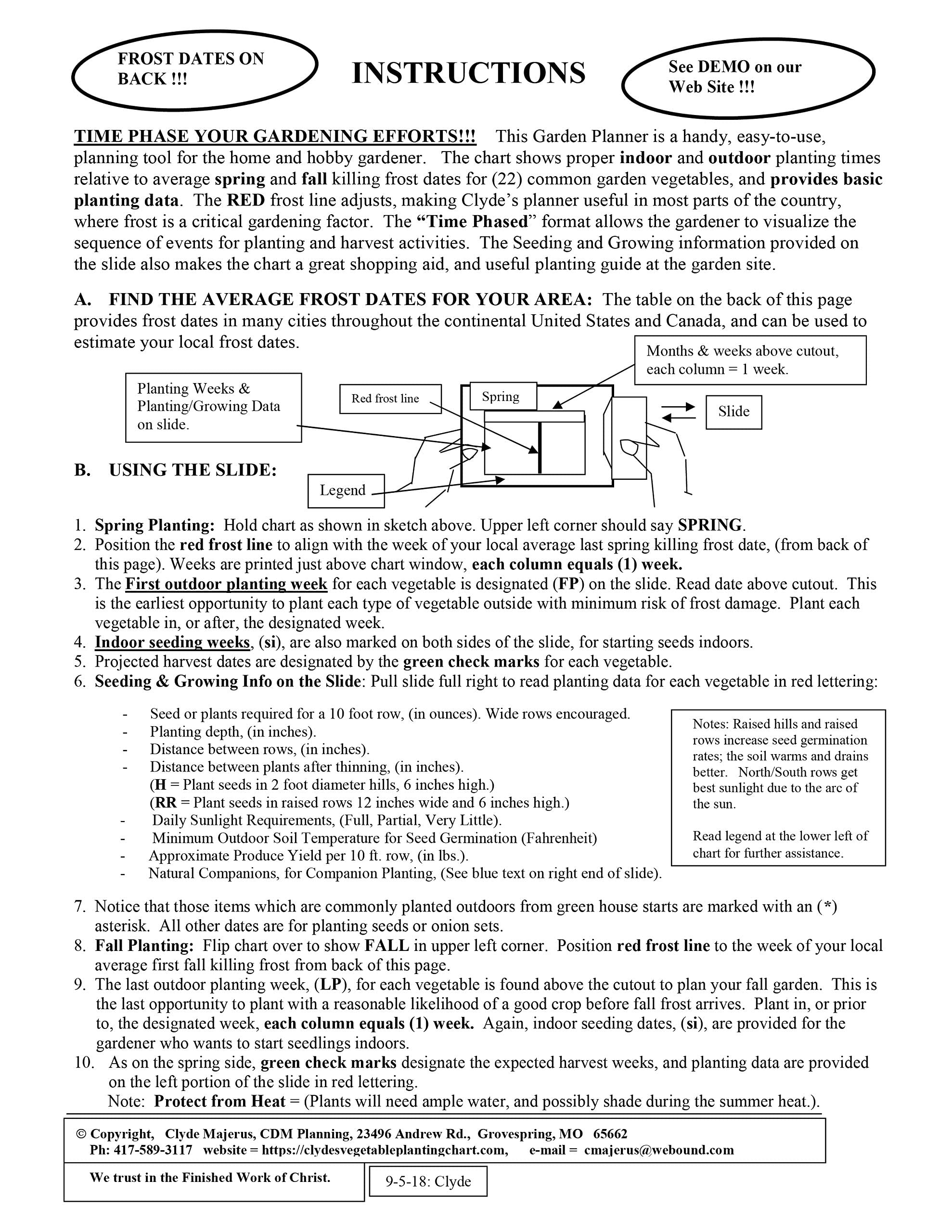 Clyde's Garden Planner - Clyde's Vegetable Planting Slide Chart