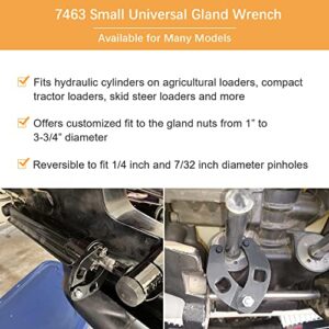 1266 Adjustable Gland Nut Wrench and 7463 Small Universal Gland Wrench for Hydraulic Cylinders on Skid Steer Loaders, Most Farm and Construction Equipment (Set of 2)