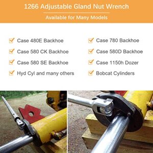 1266 Adjustable Gland Nut Wrench and 7463 Small Universal Gland Wrench for Hydraulic Cylinders on Skid Steer Loaders, Most Farm and Construction Equipment (Set of 2)