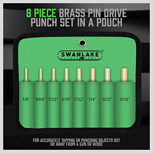 SWANLAKE 8-Piece Brass Punch Set, Removing Repair Tool1/8" - 5/16" Brass Pin Drive Punch Set