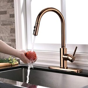 RULIA Copper Rose Gold Kitchen Faucet, Kitchen Sink Faucet, Sink Faucet, Pull-Down Kitchen Faucets, Bar Kitchen Faucet, RV Kitchen Faucet, RB1025