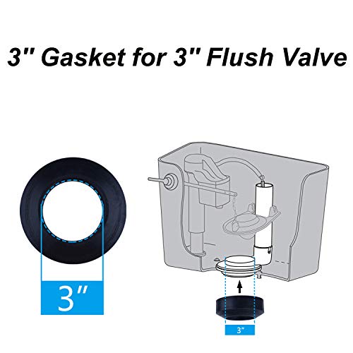 Hibbent Universal Toilet Tank To Bowl Gaskets with 3 Set Brass Hardware Kits Fits Most 3-Inch 3.5-Inch flush valve opening 2-Piece Toilet Tanks