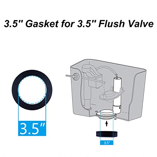 Hibbent Universal Toilet Tank To Bowl Gaskets with 3 Set Brass Hardware Kits Fits Most 3-Inch 3.5-Inch flush valve opening 2-Piece Toilet Tanks