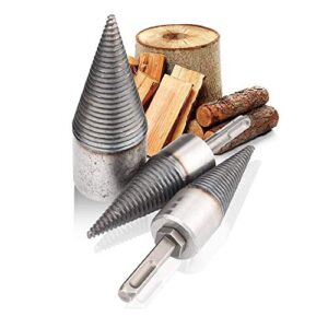 Firewood Log Splitter Drill, Wood Splitter Drill Bits,Heavy Duty Drill Screw Cone Driver for Hand Drill Stick (Square Shank)