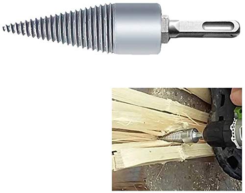 Firewood Log Splitter Drill, Wood Splitter Drill Bits,Heavy Duty Drill Screw Cone Driver for Hand Drill Stick (Square Shank)