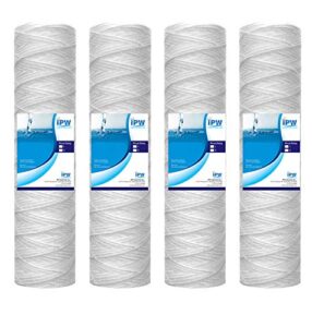 compatible for whkf-whsw string wound 5 micron sediment water filters - 4-pack