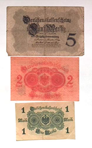 1906-14 German Empire pre WW1 Full Banknote Collection 1 to 1000 Mark