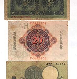 1906-14 German Empire pre WW1 Full Banknote Collection 1 to 1000 Mark