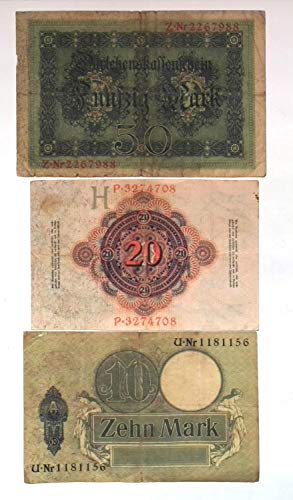 1906-14 German Empire pre WW1 Full Banknote Collection 1 to 1000 Mark