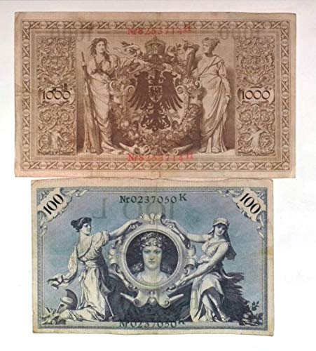 1906-14 German Empire pre WW1 Full Banknote Collection 1 to 1000 Mark