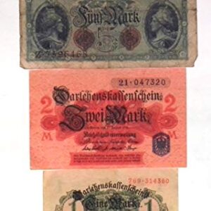 1906-14 German Empire pre WW1 Full Banknote Collection 1 to 1000 Mark