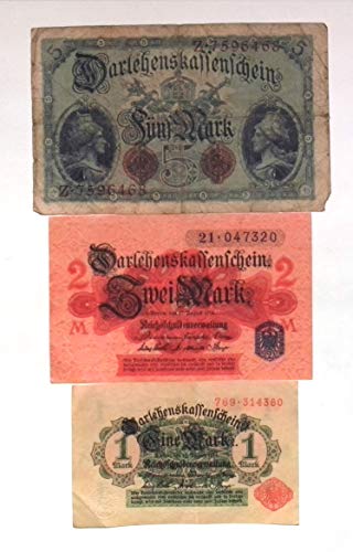 1906-14 German Empire pre WW1 Full Banknote Collection 1 to 1000 Mark