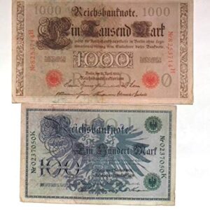 1906-14 German Empire pre WW1 Full Banknote Collection 1 to 1000 Mark