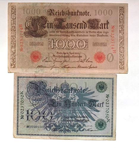 1906-14 German Empire pre WW1 Full Banknote Collection 1 to 1000 Mark