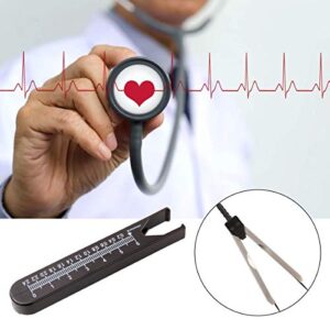 EKG ECG Caliper Electrocardiogram Divider, Black ECG Calipers with Ruler for Nursing, Durable ECG Calipers Measuring Tool for Electrocardiogram Drafting Divider