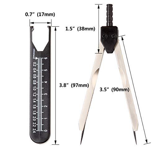 EKG ECG Caliper Electrocardiogram Divider, Black ECG Calipers with Ruler for Nursing, Durable ECG Calipers Measuring Tool for Electrocardiogram Drafting Divider