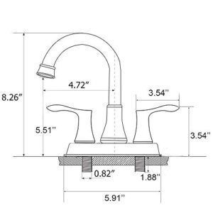 VALISY Lead-Free Commercial 2-Handle Brushed Nickel Bathroom Sink Faucet, 360° Swivel High-Arc Spout 4 Inch Centerset Lavatory Vanity Faucets Set for Bathroom Sink with Pop-up Drain & Water Hoses