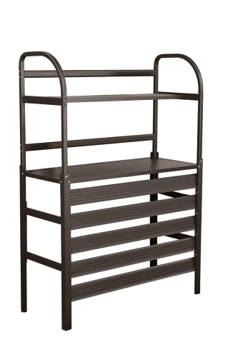 Living Out Aluminum Outdoor Unit Cover with Shelf - Dark Brown, Body Depth 15.2 inches (38.3 cm), Body Height 43.2 inches (109.5 cm), Body Width 35.4 inches (90 cm)