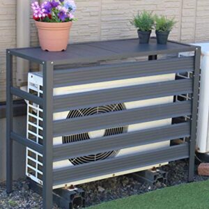 Living Out Aluminum Outdoor Unit Cover with Shelf - Dark Brown, Body Depth 15.2 inches (38.3 cm), Body Height 43.2 inches (109.5 cm), Body Width 35.4 inches (90 cm)