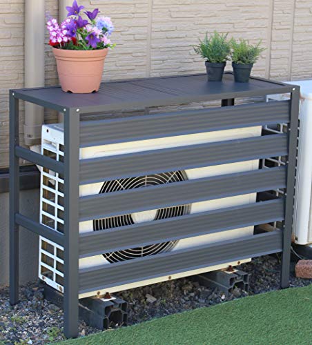 Living Out Aluminum Outdoor Unit Cover with Shelf - Dark Brown, Body Depth 15.2 inches (38.3 cm), Body Height 43.2 inches (109.5 cm), Body Width 35.4 inches (90 cm)