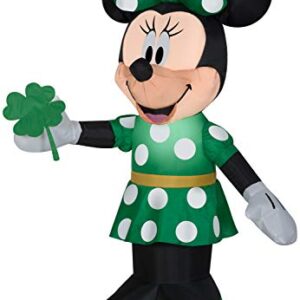 Gemmy Airblown Inflatable St. Patrick's Day Minnie Mouse, 3.5 ft Tall, Green