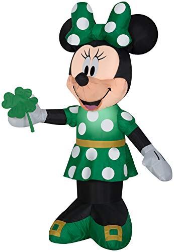 Gemmy Airblown Inflatable St. Patrick's Day Minnie Mouse, 3.5 ft Tall, Green