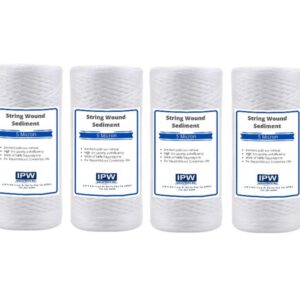 Pack of 4 Compatible Replacement for Pelican Water PC40 10" x 4.5" 5 Micron Sediment Replacement Filters by IPW Industries Inc.