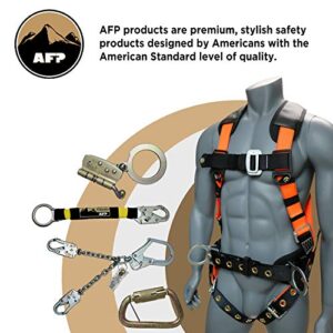 AFP 6FT Single Leg Internal Shock Absorbing Safety Fall Protection Lanyard with Pelican Rebar & Snap Hook |Heavy-Duty Webbing | Roofer, Construction, Scaffolding PPE | OSHA & ANSI Rated