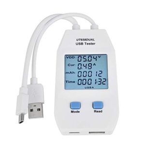 (UT658 Dual) USB Detector Digital Voltmeter Ammeter Power Capacity Voltage Current Meter Used to Inspect USB Chargers, Portable Power Sources