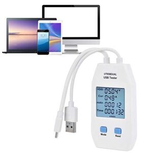 (UT658 Dual) USB Detector Digital Voltmeter Ammeter Power Capacity Voltage Current Meter Used to Inspect USB Chargers, Portable Power Sources