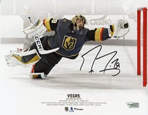 marc-andre fleury vegas golden knights autographed 8" x 10" diving save vs. toronto maple leafs photograph - autographed nhl photos