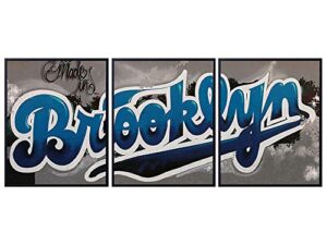 brooklyn wall art - nyc wall art - new york wall decor - graffiti wall decor photo set - 8x10 urban hip hop street art mural - home decoration for apartment, bedroom, living room - new yorker gifts