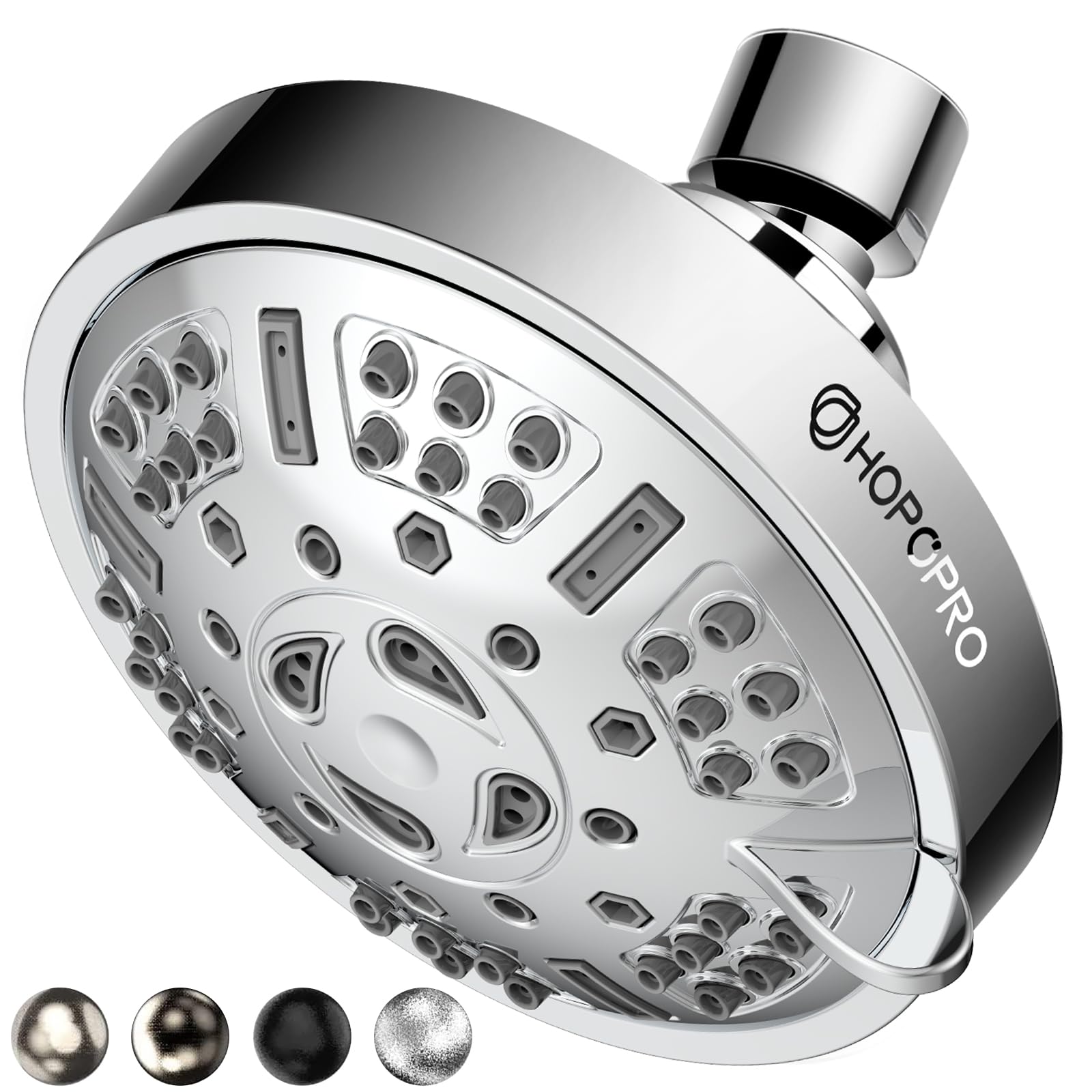 HOPOPRO NBC News Recommended Brand Upgraded 9 Settings High Pressure Shower Head, Fixed Showerhead Adjustable Bathroom Showerhead Multi-functional Rainfall Showerhead for Low Water Flow