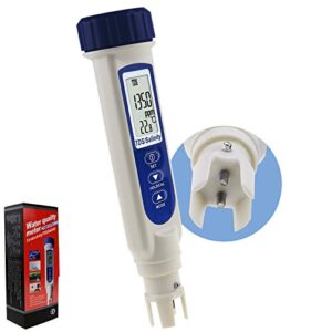 3 in 1 salt tester salinity meter,tds/salinity/temp water quality tester ppm meter pen type salinometer monitor measurement salinity checker for pond pool aquarium saltwater seawater with atc