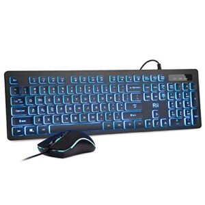 rii three colors backlit business keyboard,gaming keyboard and mouse combo,usb wired keyboard,rgb optical mouse for gaming,business office