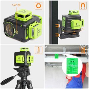 Huepar 3D Cross Line Self-leveling Laser Level 3 x 360 Green Beam Three-Plane Leveling and Alignment Laser Tool, Li-ion Battery with Type-C Charging Port & Hard Carry Case Included - B03CG Pro