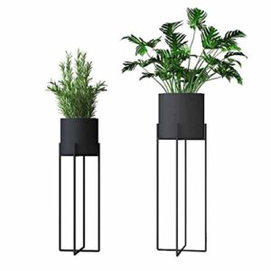 gohhk modern flower stand plant pot rack metal indoor living room balcony decoration display shelf floor support stand outdoor planter holder herb bonsai iron art simple (color black)