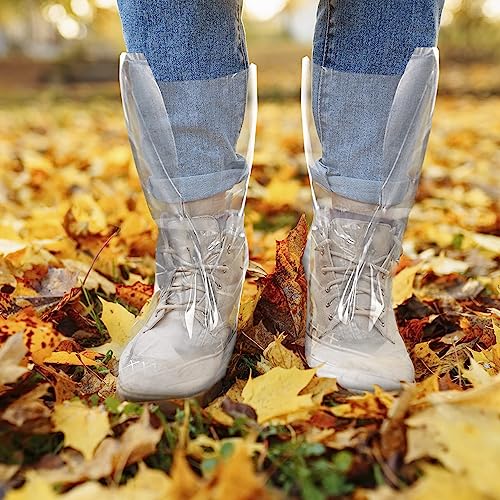 ABC Waterproof Disposable Boot Covers, XL Size. Pack of 100 Clear Disposable Booties for Shoes Covers. Disposable Shoe Covers for Indoors Non Slip. Shoe Booties Disposable Non Slip