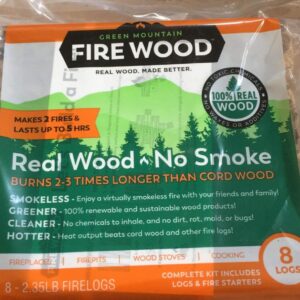 Green Mountain Firewood 8 Log Bundles – The Cleanest, Most Efficient, Most Advanced Fire Wood on Earth…