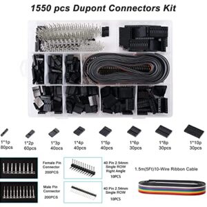 Zhushan SN-02BM Wire Crimp Tool Kit AWG 28-20 (0.08-0.5mm²) Wire Crimper with1550 PCS 2.54mm Dupont Connectors and 460 PCS 2.54mm JST-XH Connectors