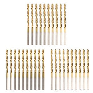 drillforce, 5/16 inch hss drill bits, 30 pcs, titanium coated, jobber length, 5/16 inch twist drill bits