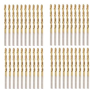 drillforce, 5/16" hss drill bits, 40pcs titanium coated, jobber length, 5/16 inch twist drill bits, drill bits for metal drilling