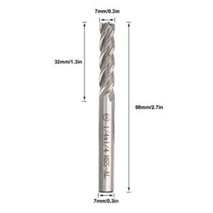 MNKNENG 8 Set 1/4 inch End Mill Bits 4 Flute Straight Milling Cutter HSS-AL CNC Square Nose End Mill Bits Straight Shank Drill Bits for Wood, Steel, Titanium(6.35mm,4T) 1