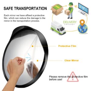 Convex Blindspot Mirror for Driveway Garage Park Assistant, 12 inch Adjustable Wide Angle View Curved Security Blind Spot Mirror by Angooni(Support Indoor and Outdoor)