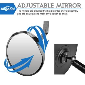 Convex Blindspot Mirror for Driveway Garage Park Assistant, 12 inch Adjustable Wide Angle View Curved Security Blind Spot Mirror by Angooni(Support Indoor and Outdoor)